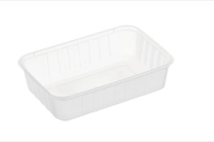 Genfac 750ml Rectangular Container Ribbed Natural Ctn/500 - Disposable King
