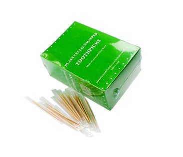 Wooden Toothpicks Double Pointed Individually Wrapped - Disposable King