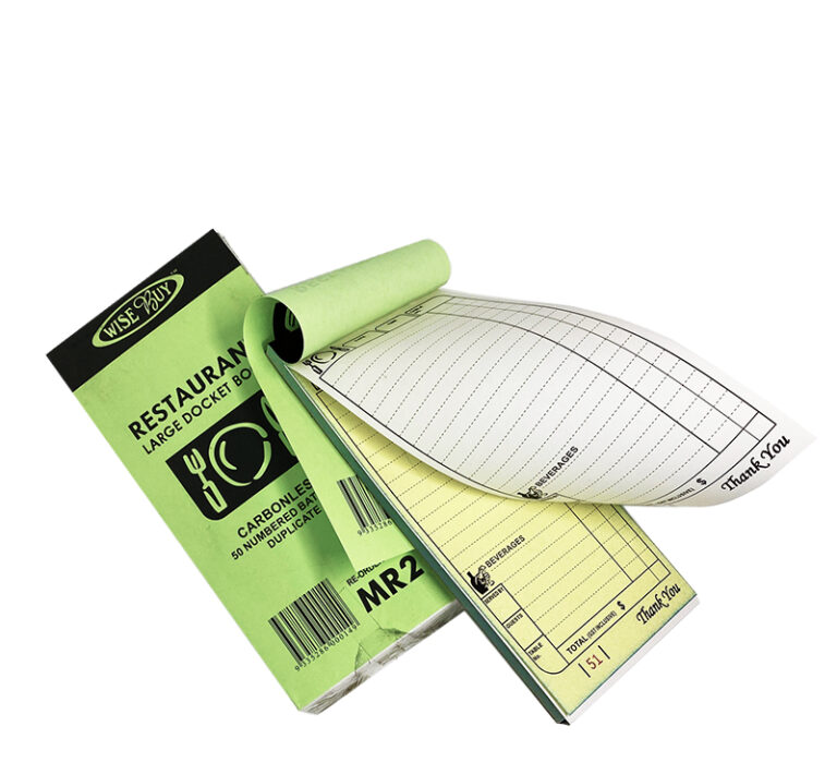 Duplicate Carbonless Restaurant Docket Books Large Pkt/5 - Disposable King