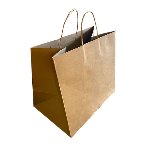 4 Square Brown Kraft Twisted Handle Paper Bag Carton/150 (Uber Eats ...