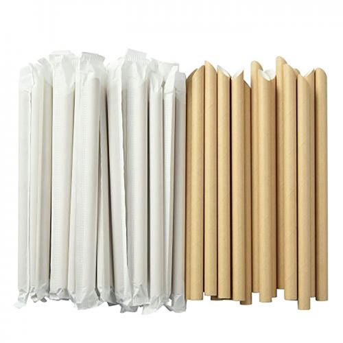 4 Ply Kraft Bubble Tea Paper Straws Individual Wrap Ctn 1 000